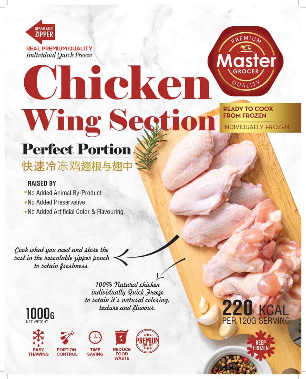 Chicken Wings, Individual Frozen 1kgMaster Grocers